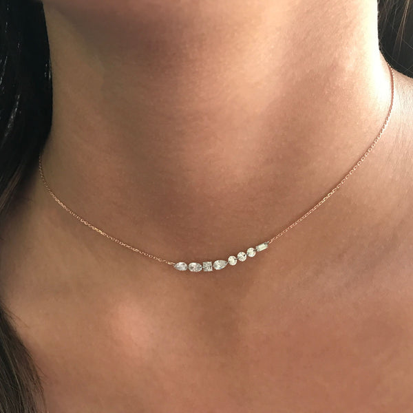 LONG FLOATING DIAMOND NECKLACE – Ilana Ariel Collections